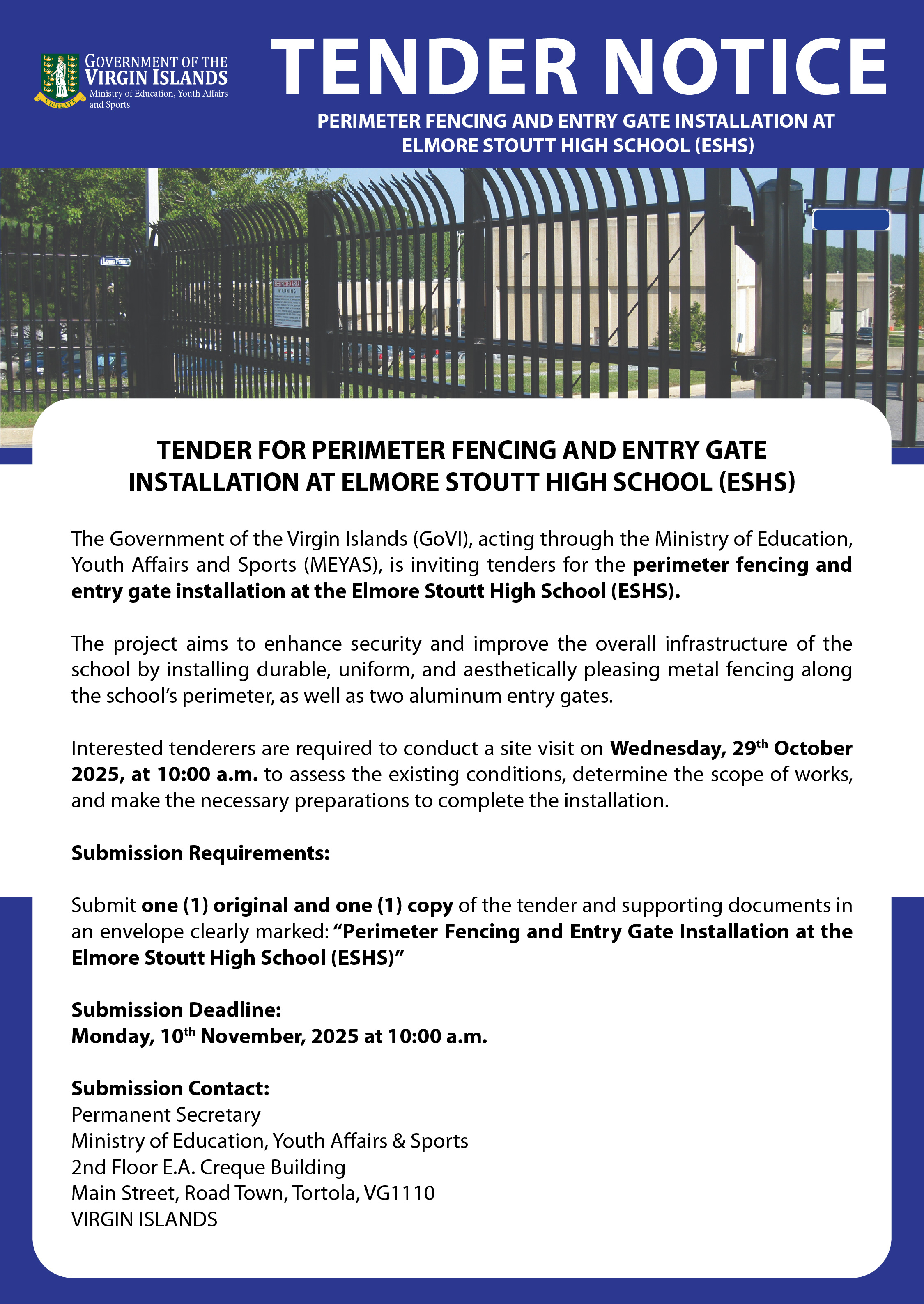 Perimeter Security Rails and Entry Gate Fabrication and Installation at ...