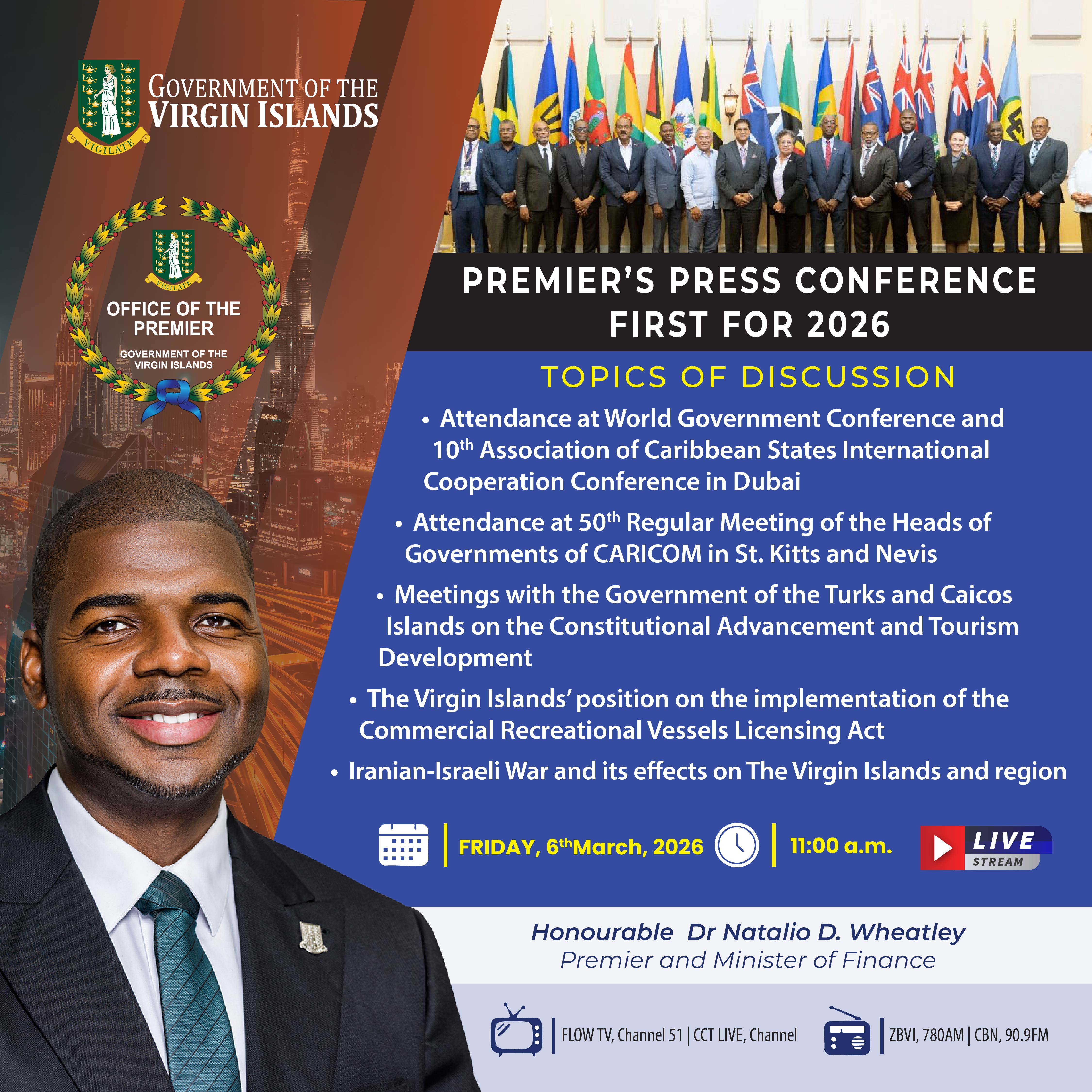 Premier Press Conference First for 2026 - British Virgin Islands London ...