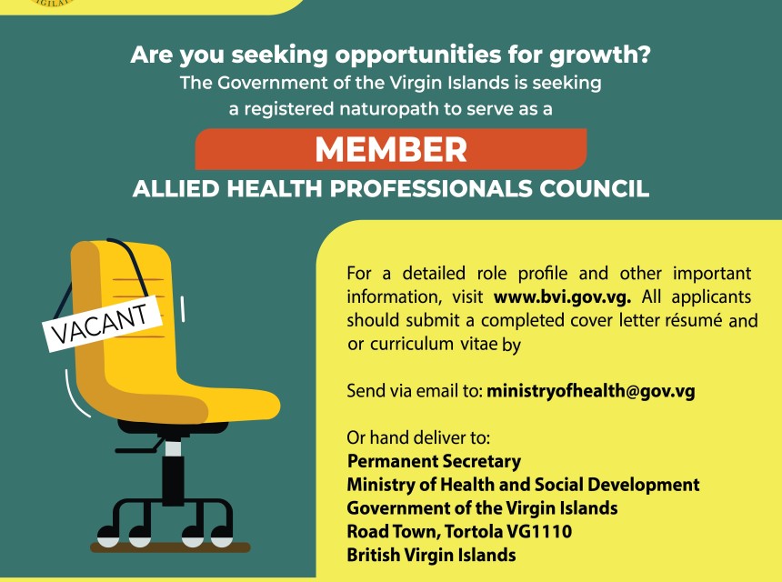 Vacancy Notice Allied Health Professionals Council | GOV.VG